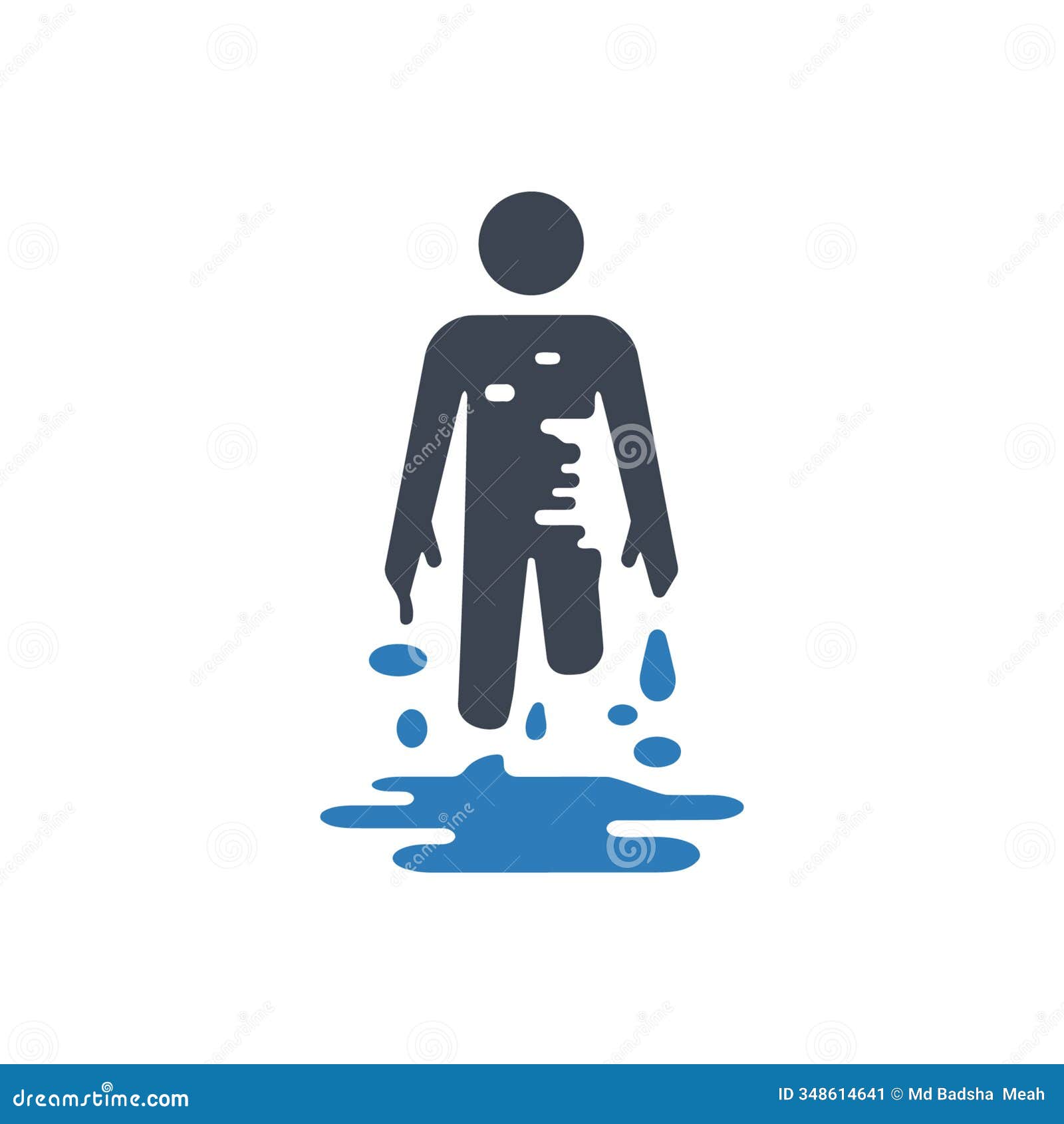 Dripping Human icon stock illustration. Illustration of figure - 348614641