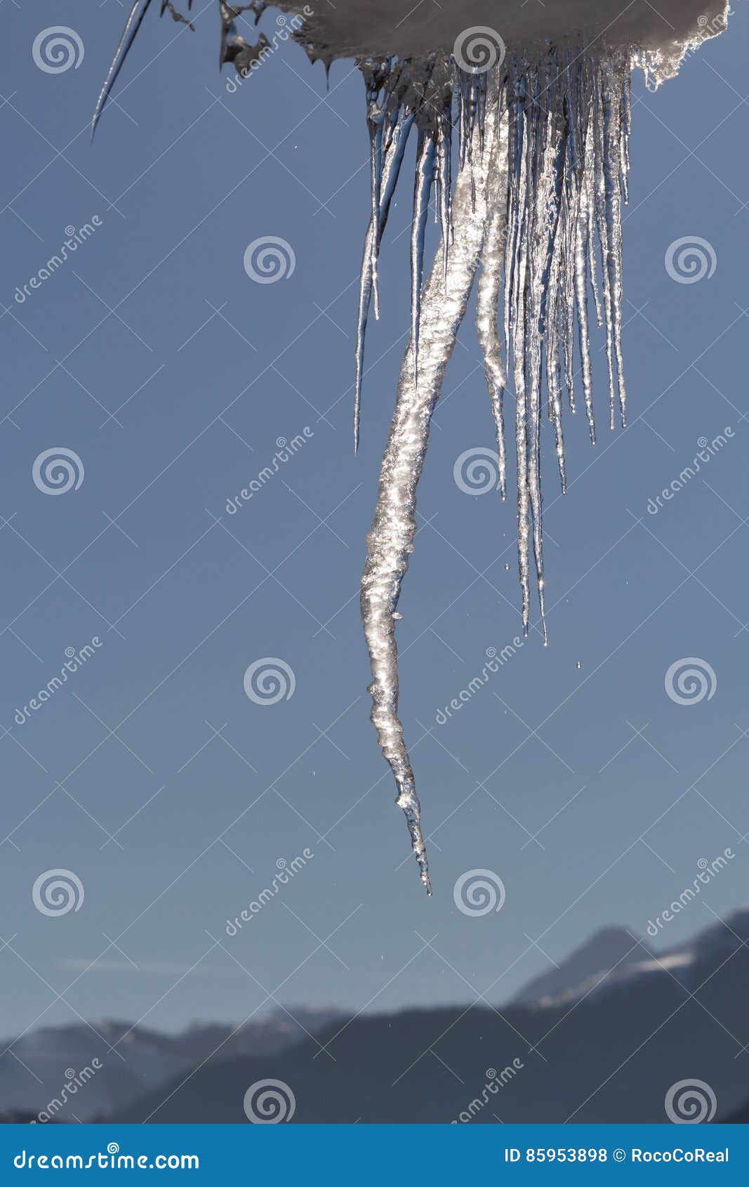 Dripping icicles stock photo. Image of sharp, blue, sunlight - 85953898