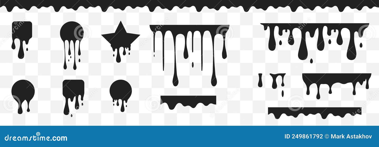 Dripping Ink. Vector Illustration. Liquid Paint Splash. Black Dripping ...