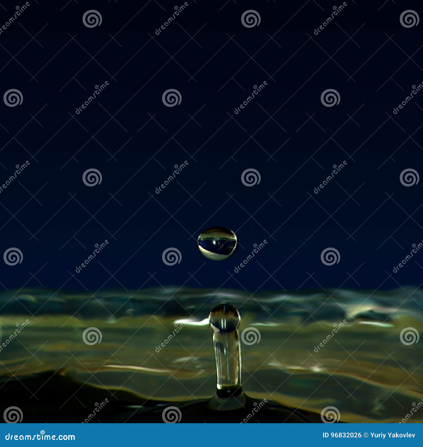 Dripping Liquid, a Drop of Water Formed a Column. Stock Photo - Image ...