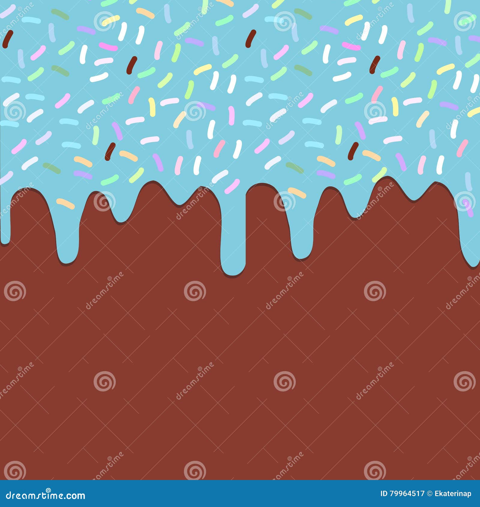Dripping Melted Blue Glaze with Sprinkles. Brown Chocolate Background ... Dripping Melted Blue Glaze with Sprinkles. Brown Chocolate Background ...