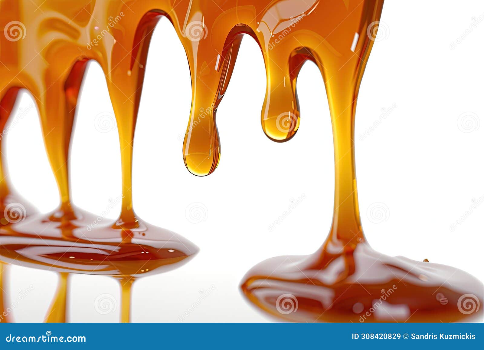 Dripping Melted Caramel Sauce Isolated on White Background. Generative ...