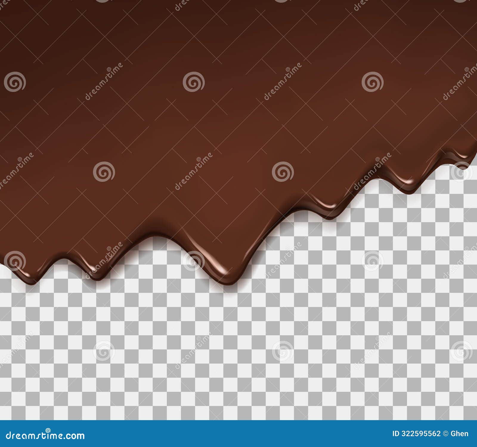 Dripping Melted Chocolates Isoalted. Realistic Vector Illustration Of ...