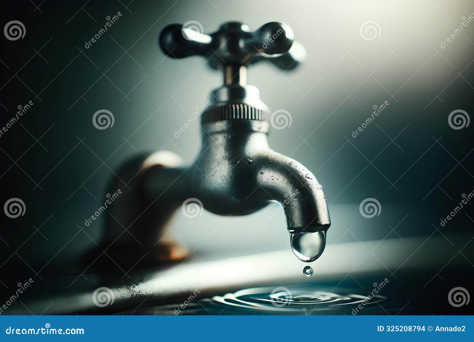 Dripping Metal Tap, Water Saving Concept Stock Illustration ...