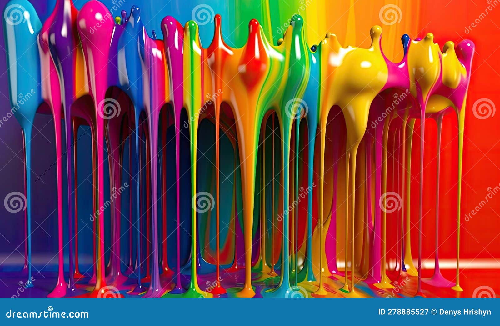 Dripping Paint Adds Pop of Color To Abstract Fantasy. Creating Using ...