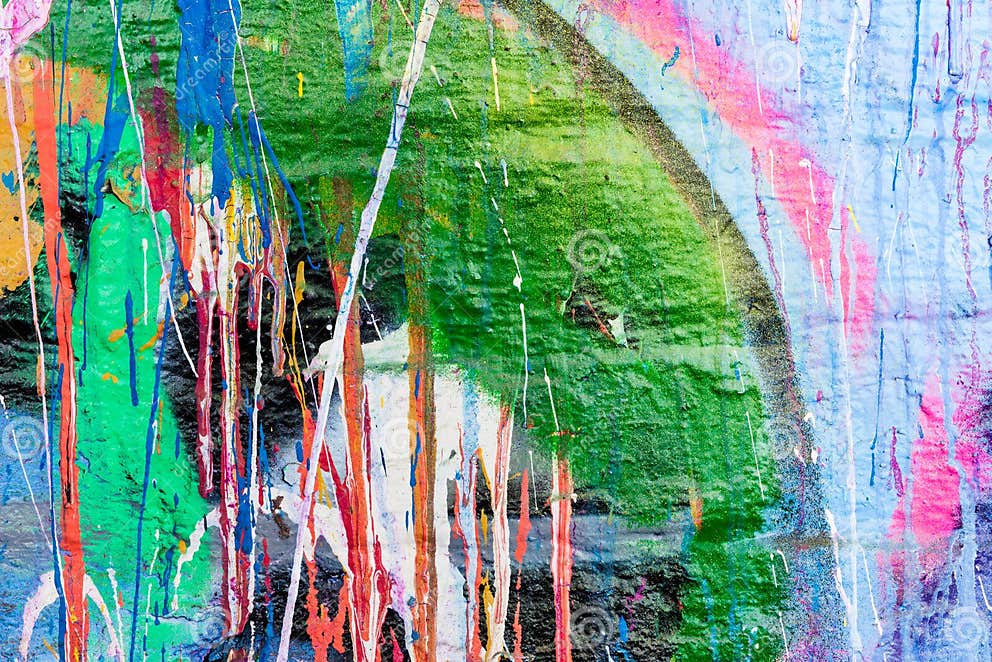 Dripping Paint Graffiti Wall Stock Image - Image of creative, pattern ...