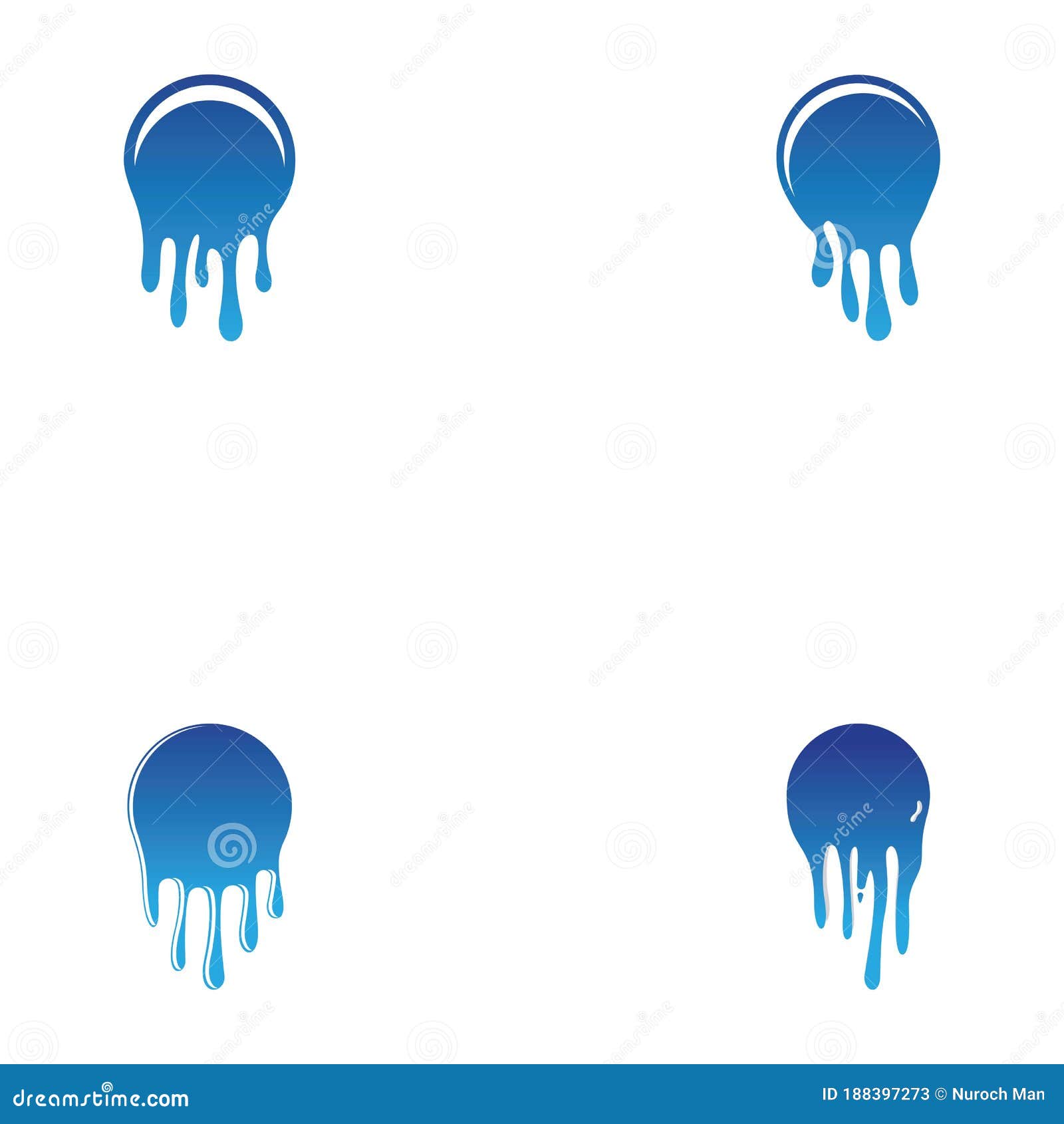 Dripping Paint Icon Logo. Current Liquid. Paint Flows. Melted Circle ...