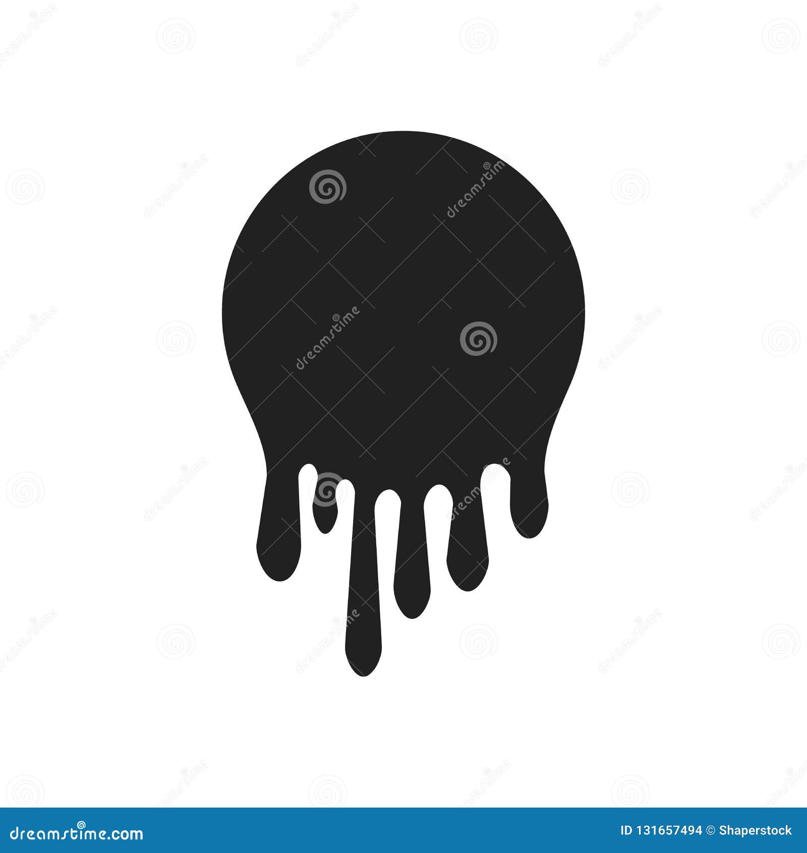 Dripping Paint Icon Set. Current Liquid. Paint Flows. Melted Circle ...