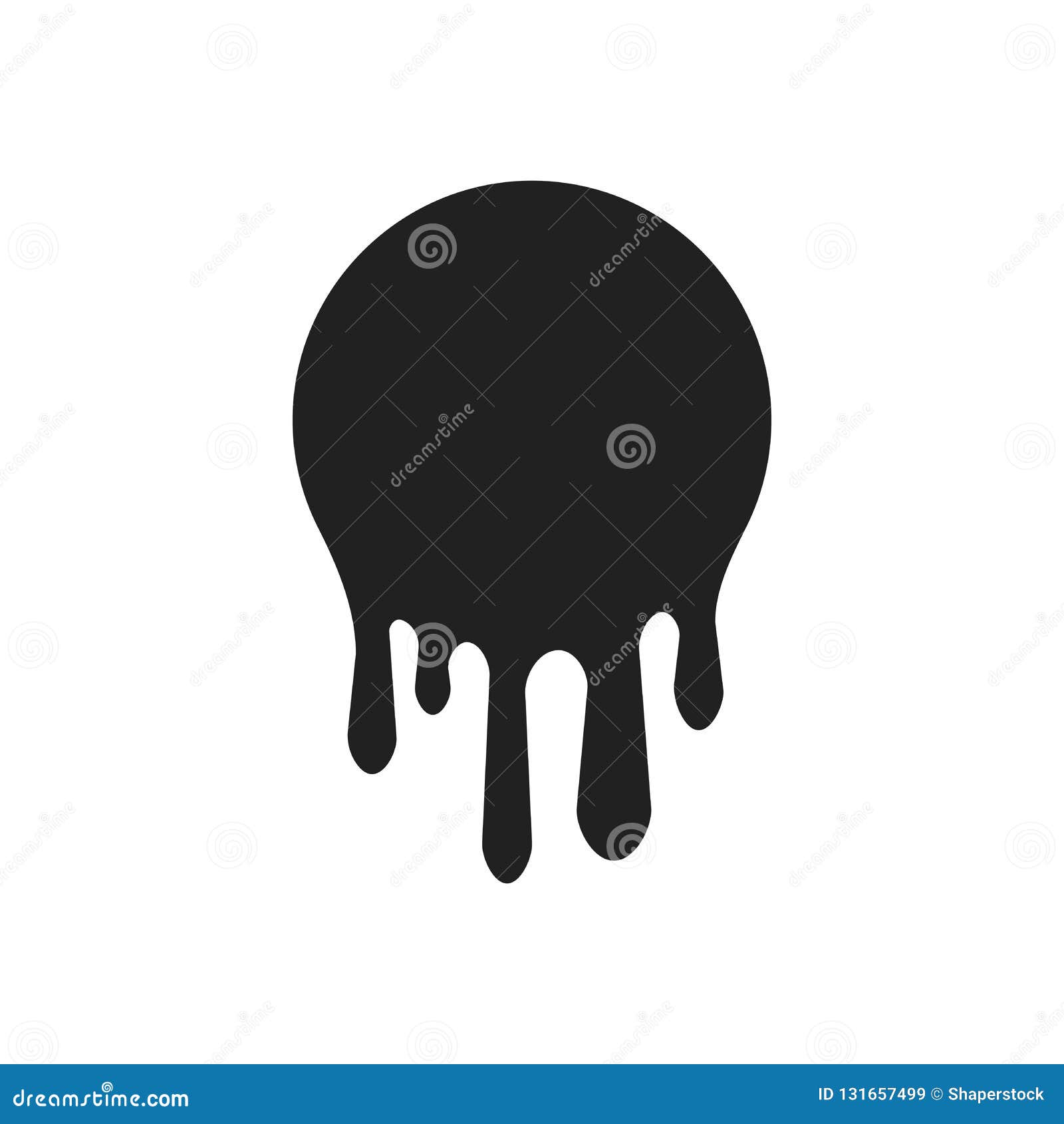 Dripping Paint Icon Set. Current Liquid. Paint Flows. Melted Circle ...