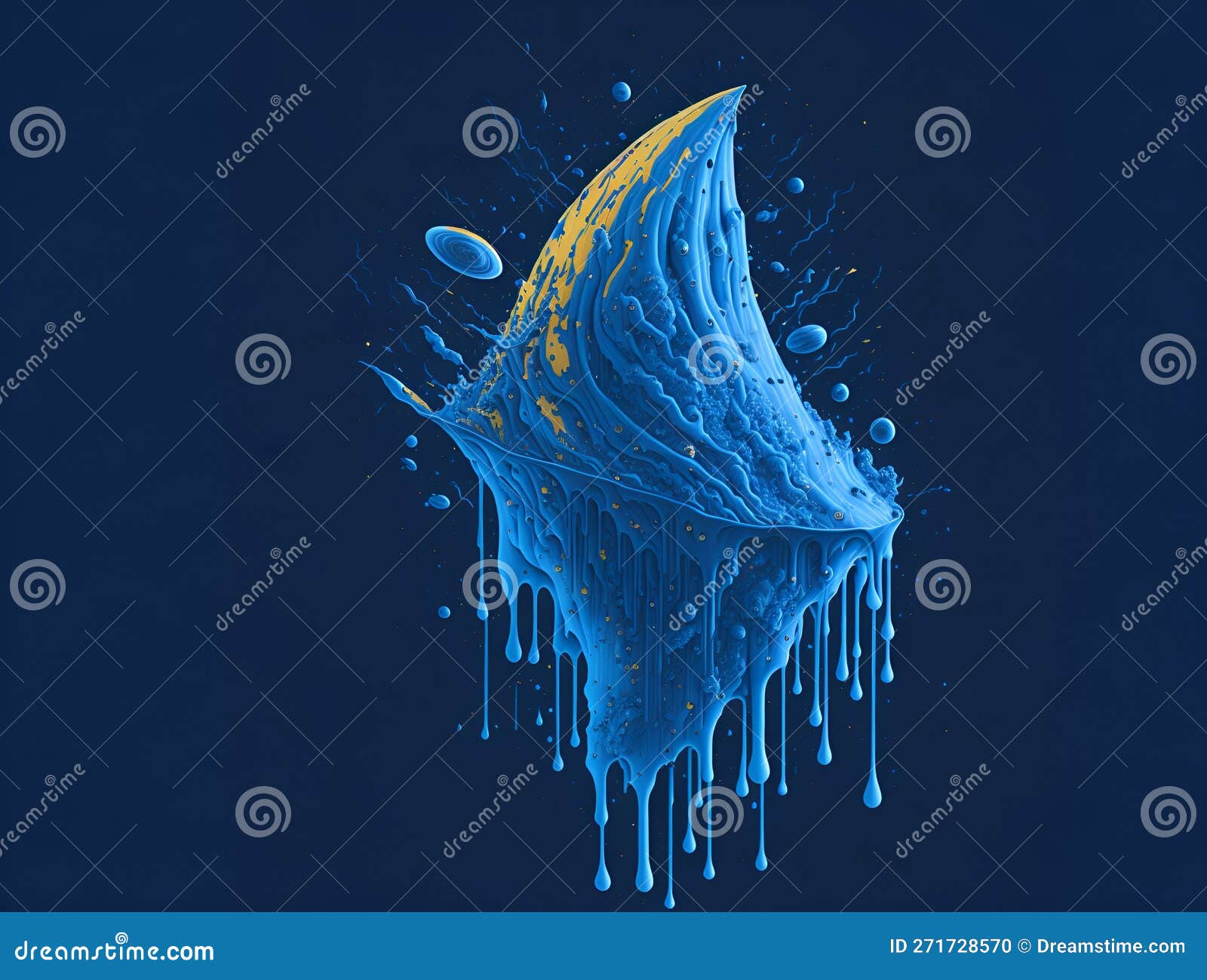 Dripping paint moon stock illustration. Illustration of experimental ...