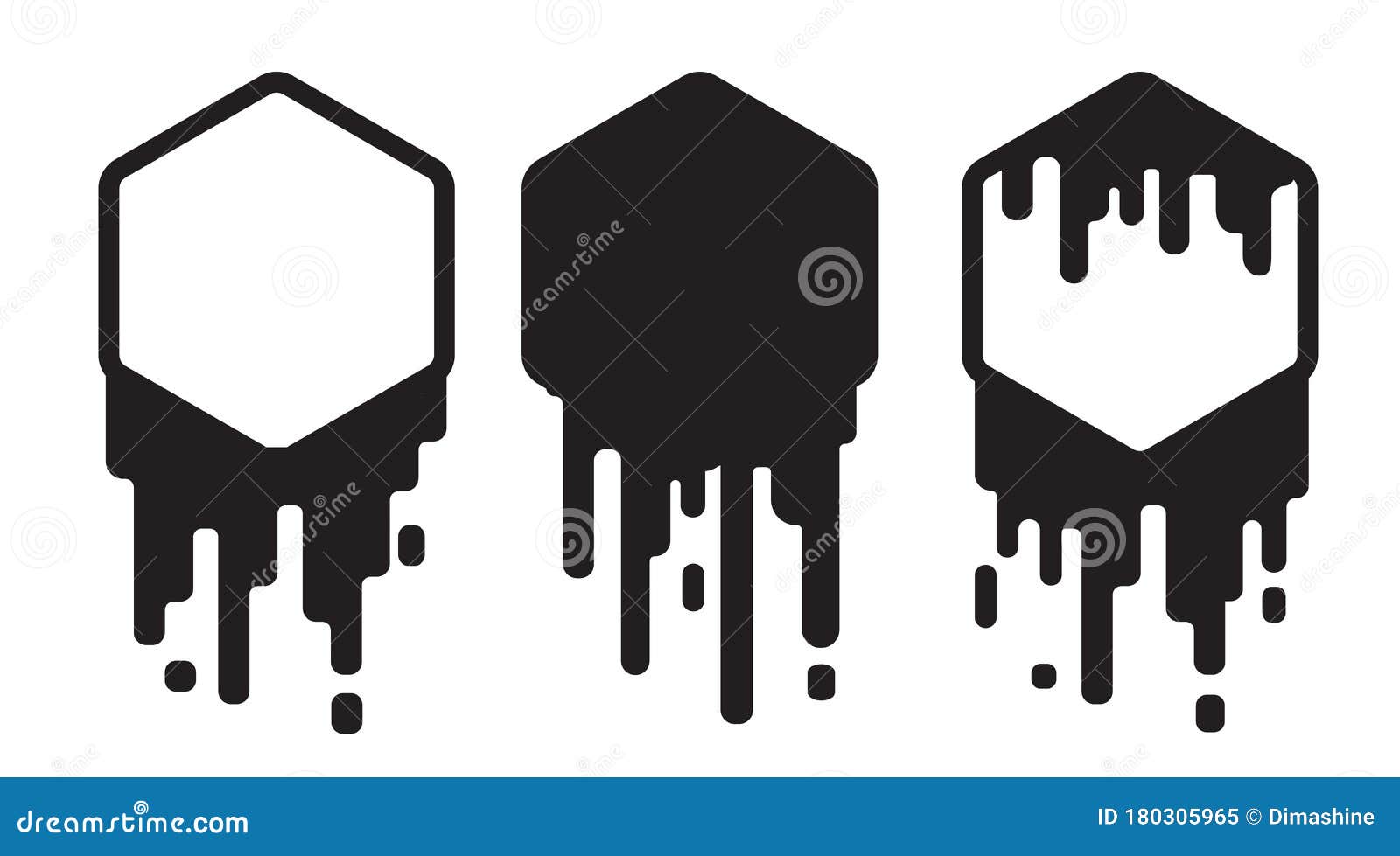 Dripping Paint Shape. Current Liquid Stains, Inks. Paint Flows.Vector ...