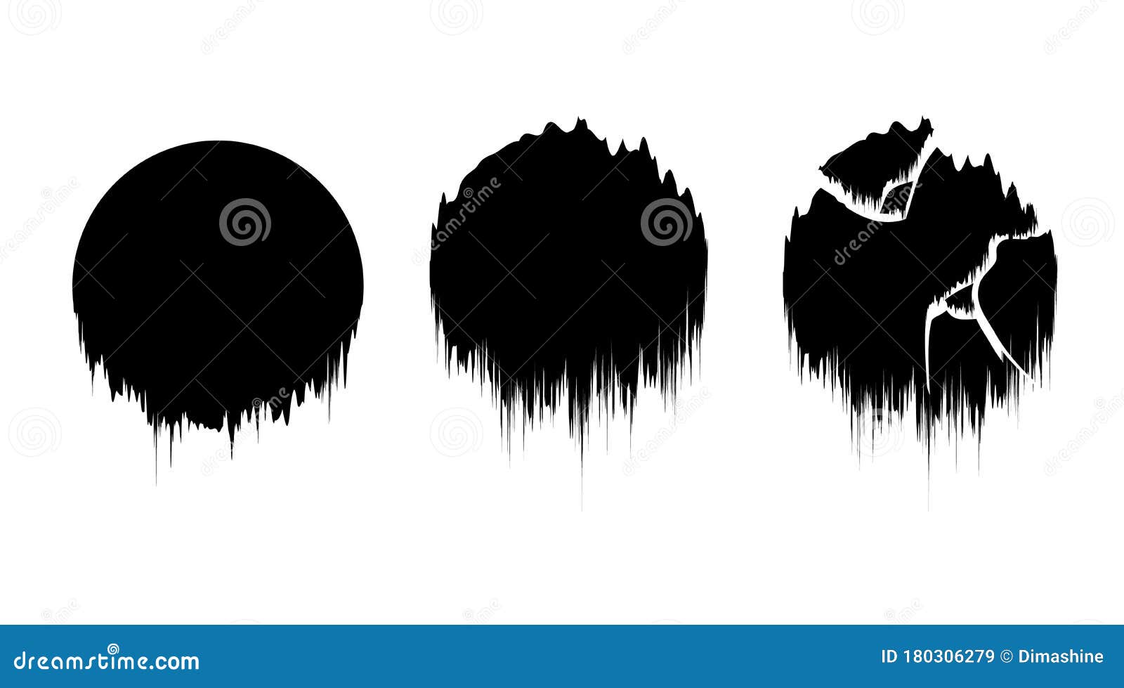 Dripping Paint Shape. Current Liquid Stains, Inks. Paint Flows.Vector ...