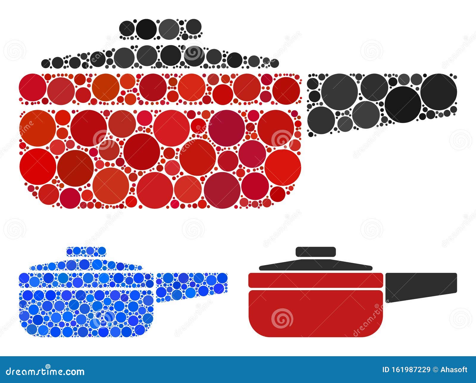 Dripping Pan Composition Icon of Spheric Items Stock Vector ...