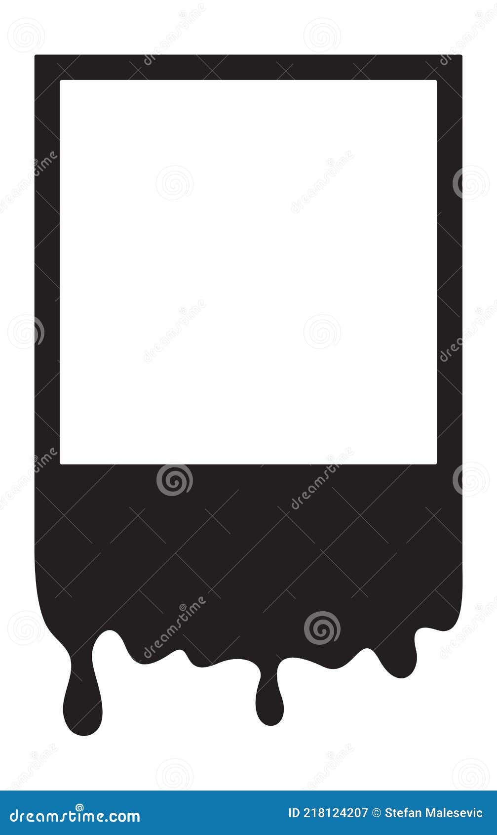 Dripping photo frame stock vector. Illustration of doodle - 218124207