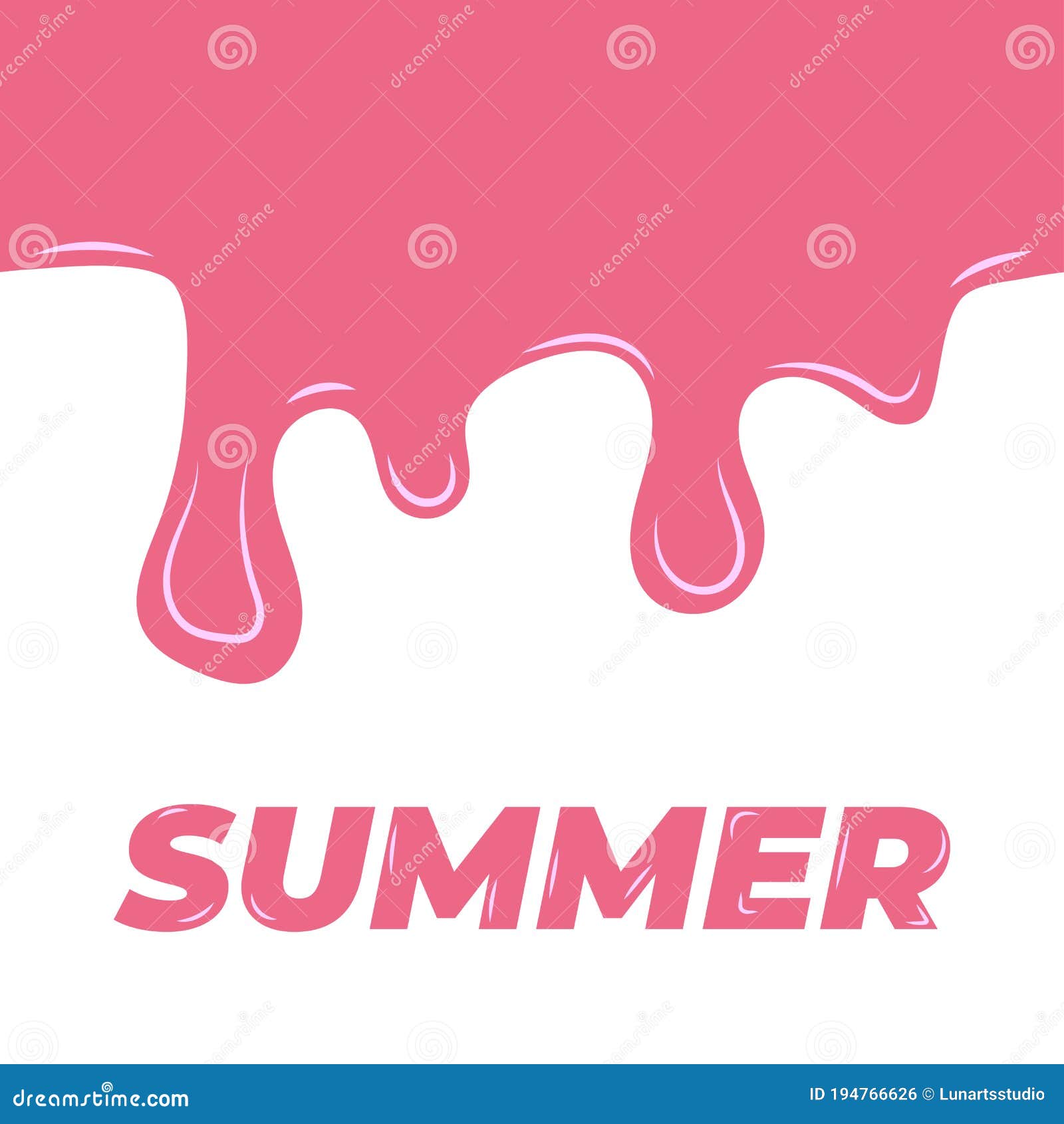 Dripping Pink Ice Cream Flowing Background, Vector Art and Illustration ...