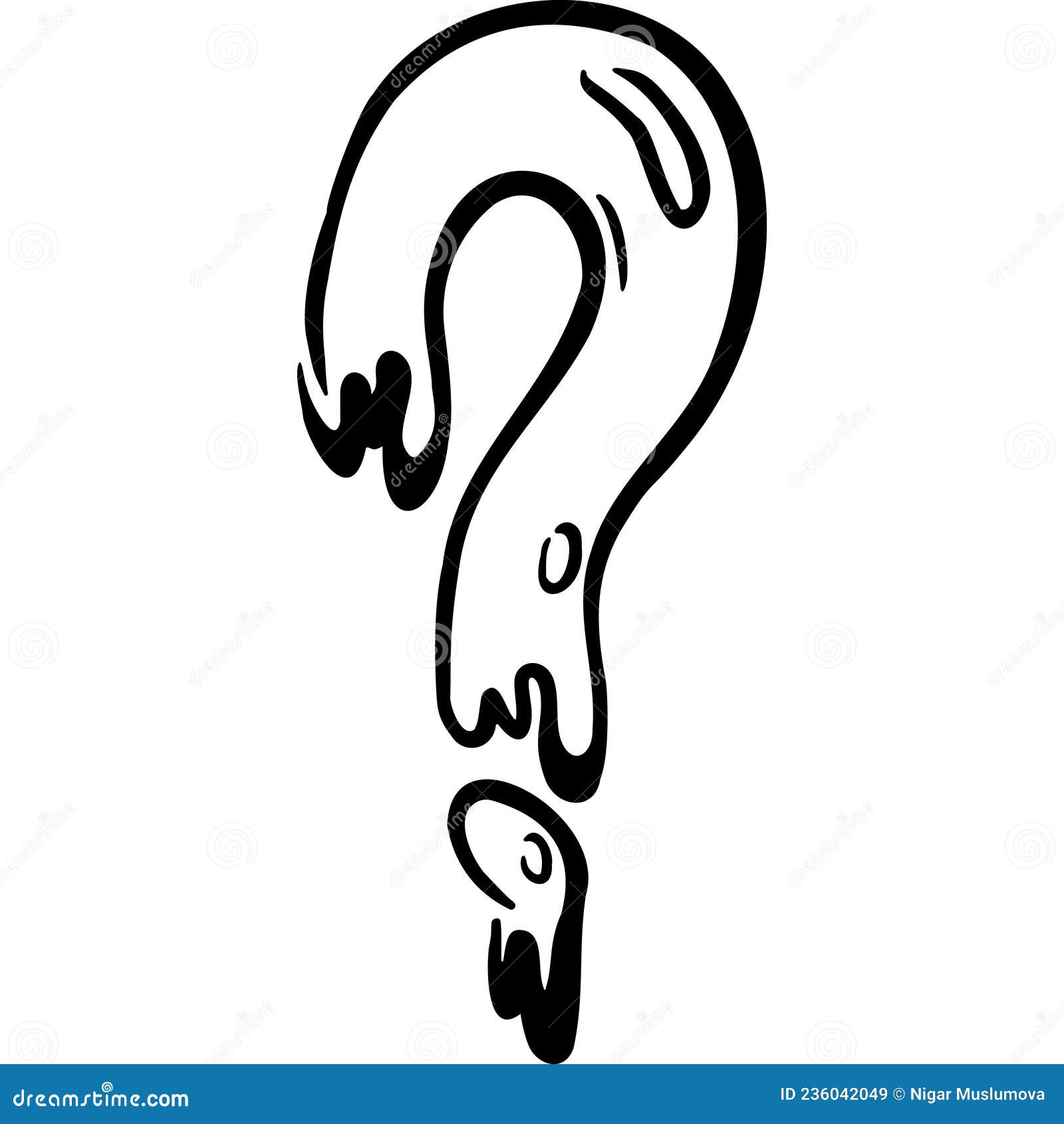 Dripping Question Mark Sketch Vector Illustration Stock Vector ...