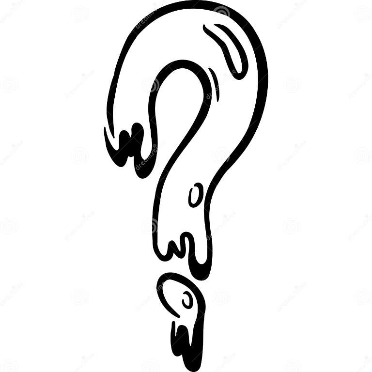 Dripping Question Mark Sketch Vector Illustration Stock Vector ...