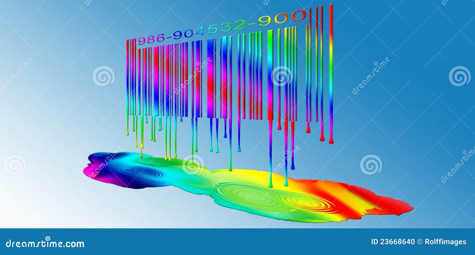Dripping Rainbow Bar code stock illustration. Illustration of label ...