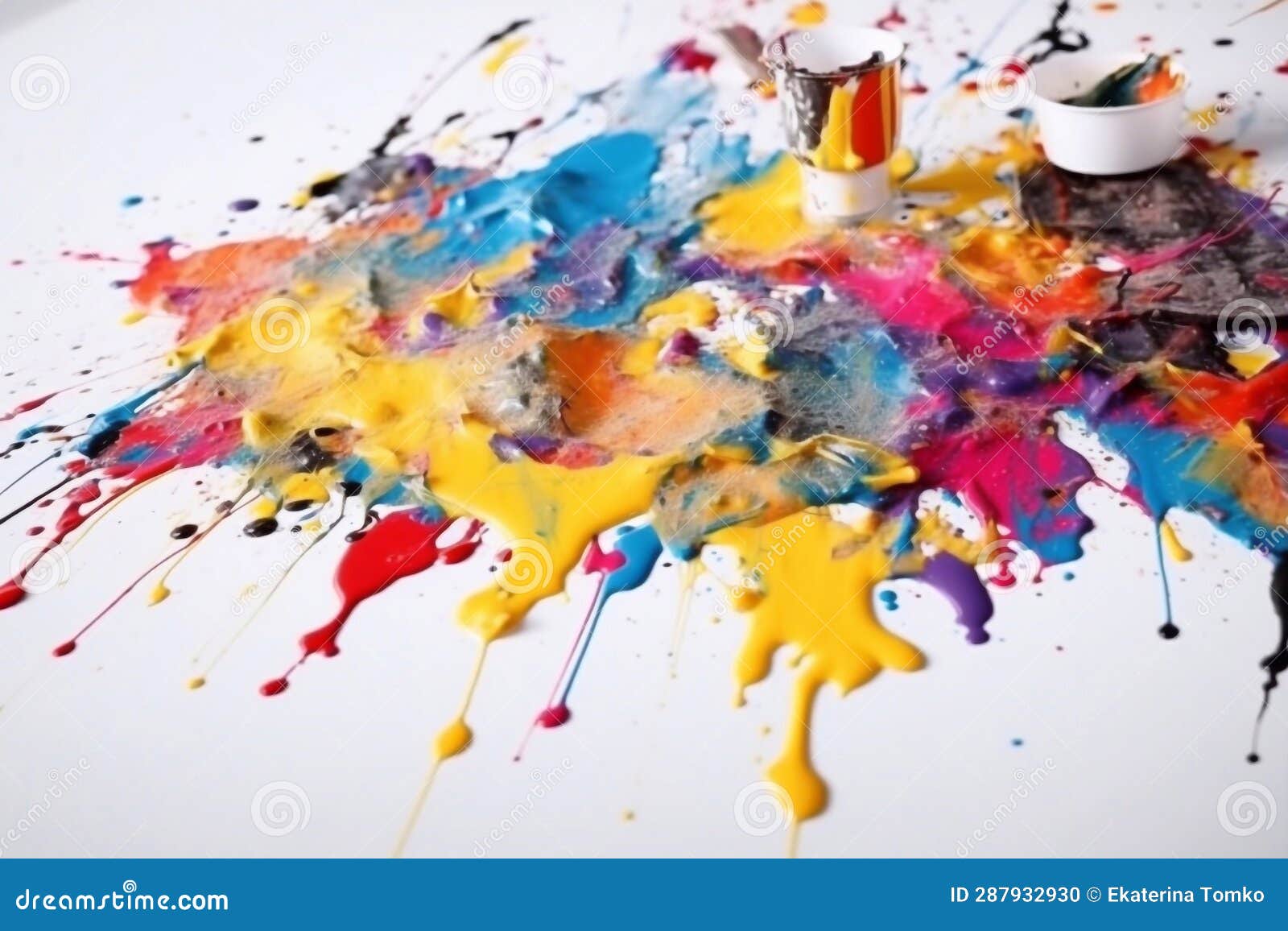 Dripping Rainbow Gradient Color Paint Splashes As Background Header ...