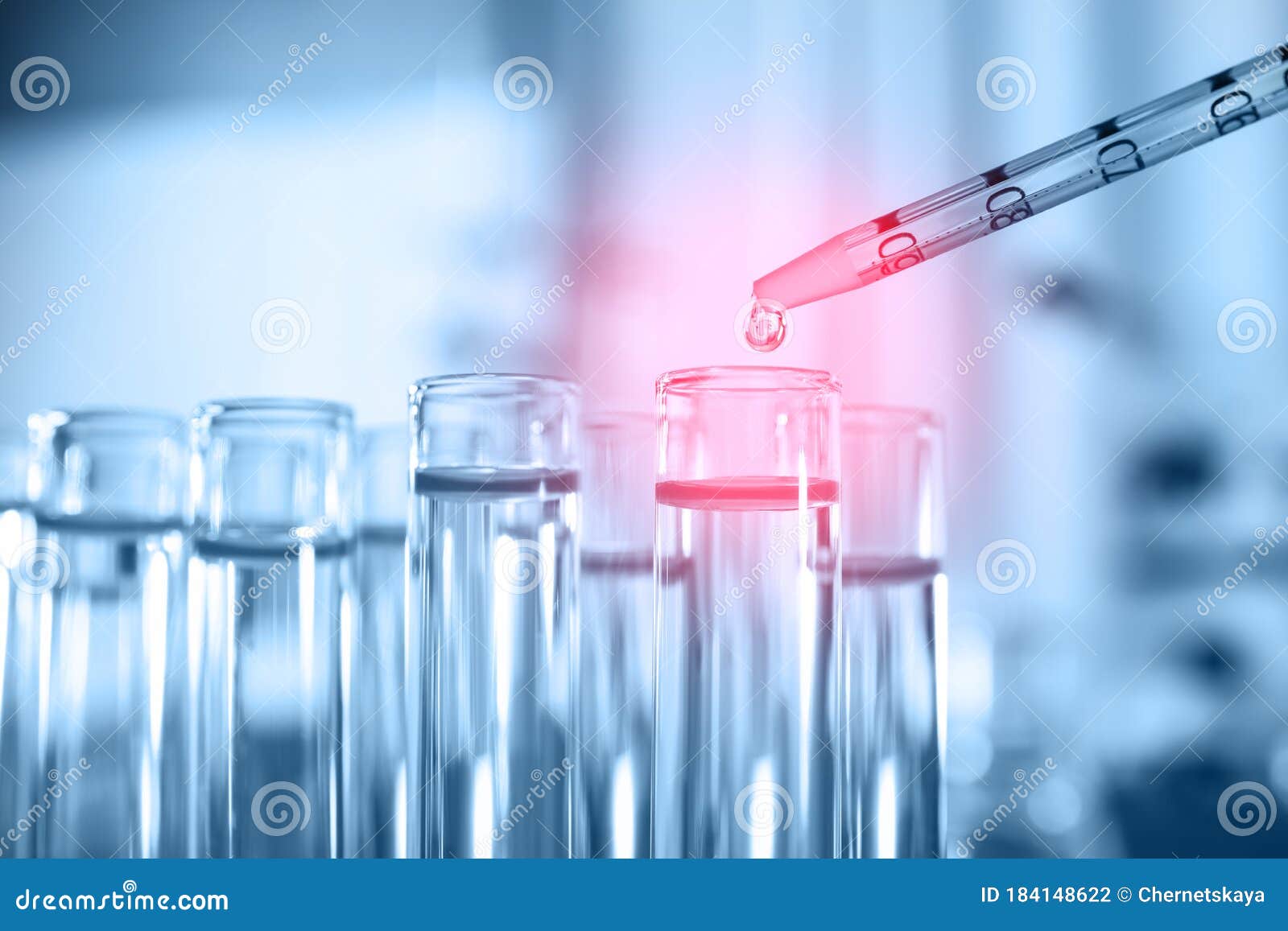 Dripping Reagent into Test Tube. Laboratory Analysis Stock Photo ...