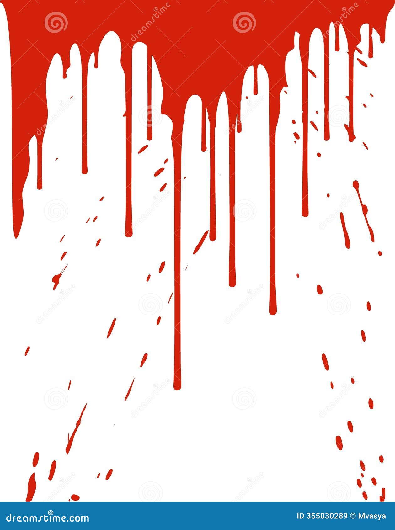 Dripping Red Paint Or Ink. Viscous Liquid Silhouette Vector Design ...