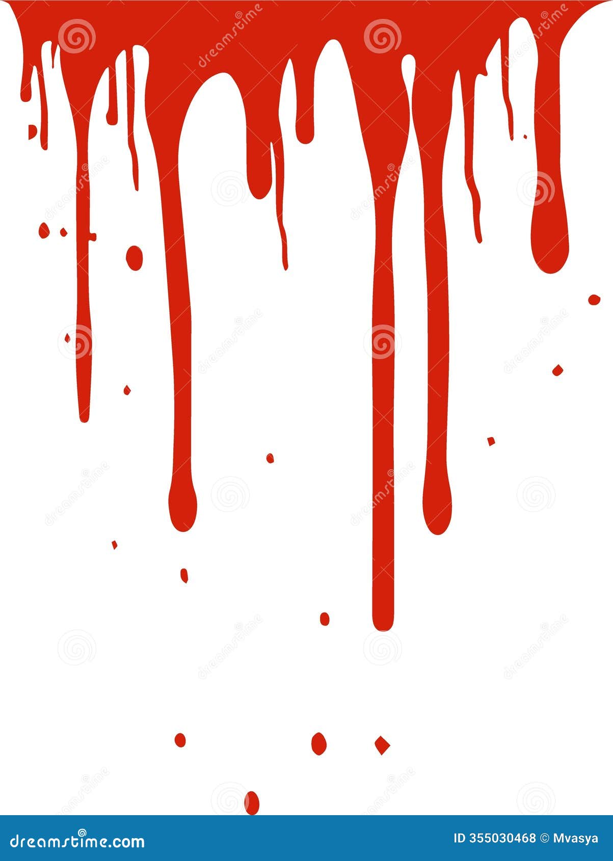 Dripping Red Paint Or Ink. Viscous Liquid Silhouette Vector Design ...