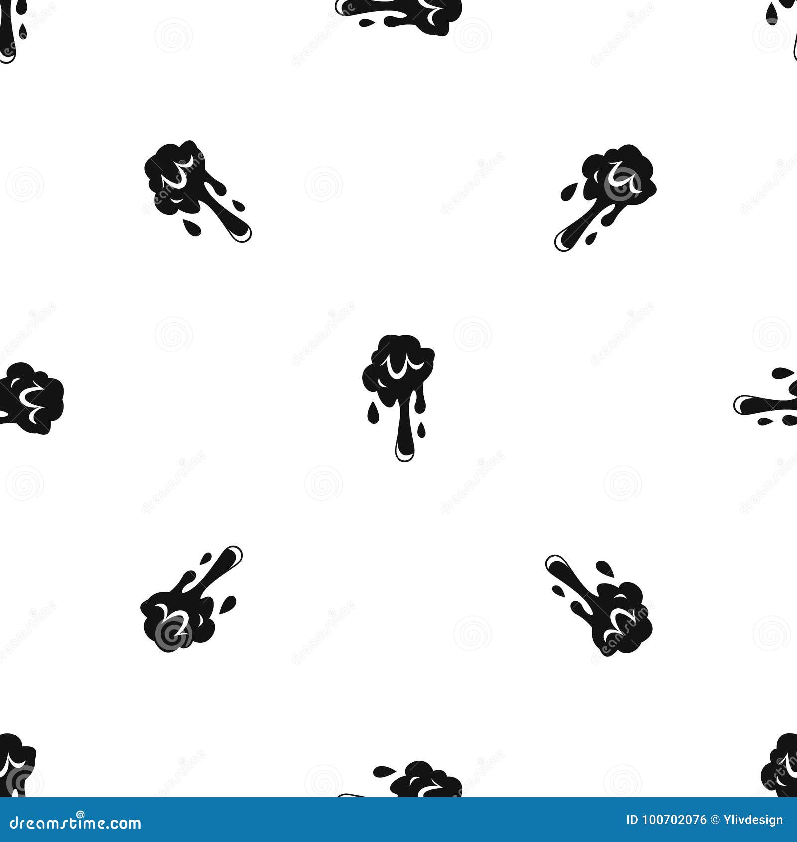 Dripping Slime Pattern Seamless Black Stock Vector - Illustration of ...