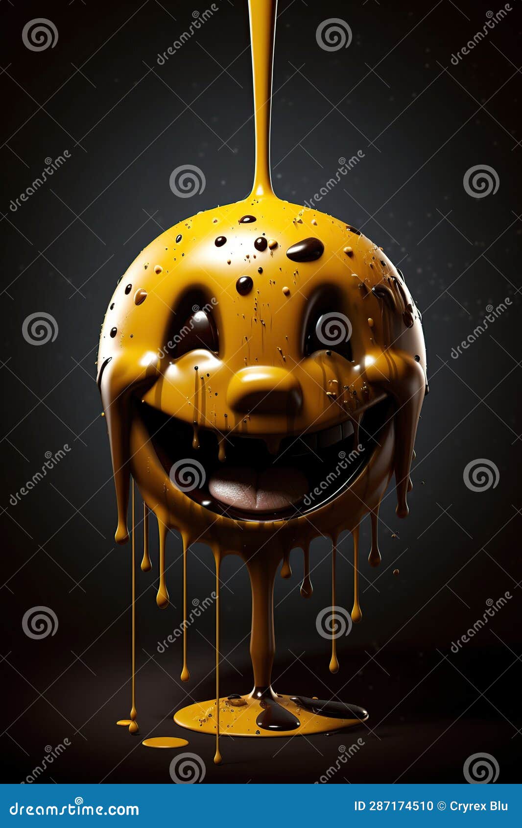 Dripping Smiling. Seamless Pattern. Distorted Smiling Face. Psychedelic ...