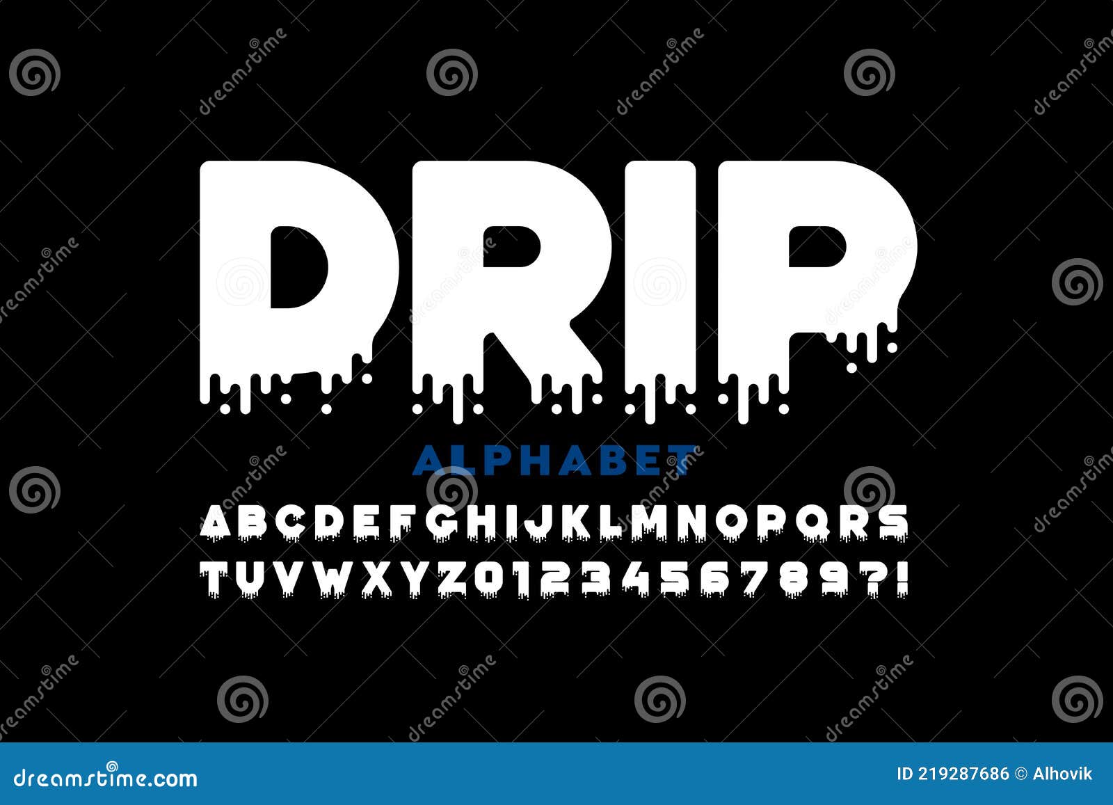 Dripping Font Halloween Alphabet Drip Letters Liquid Numbers ABC Vector ...