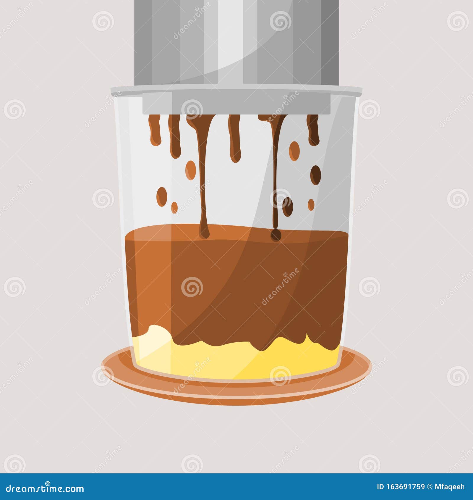 Dripping Vietnamese Coffee with Condensed Milk Vector Illustration ...