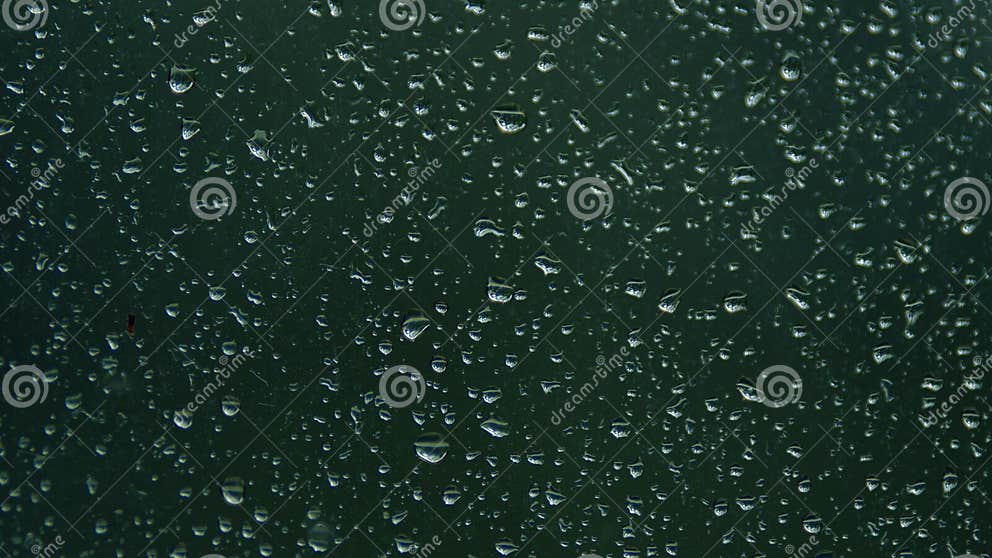 Dripping Water on Glass Surface. Water Droplets on Glass. Static View ...