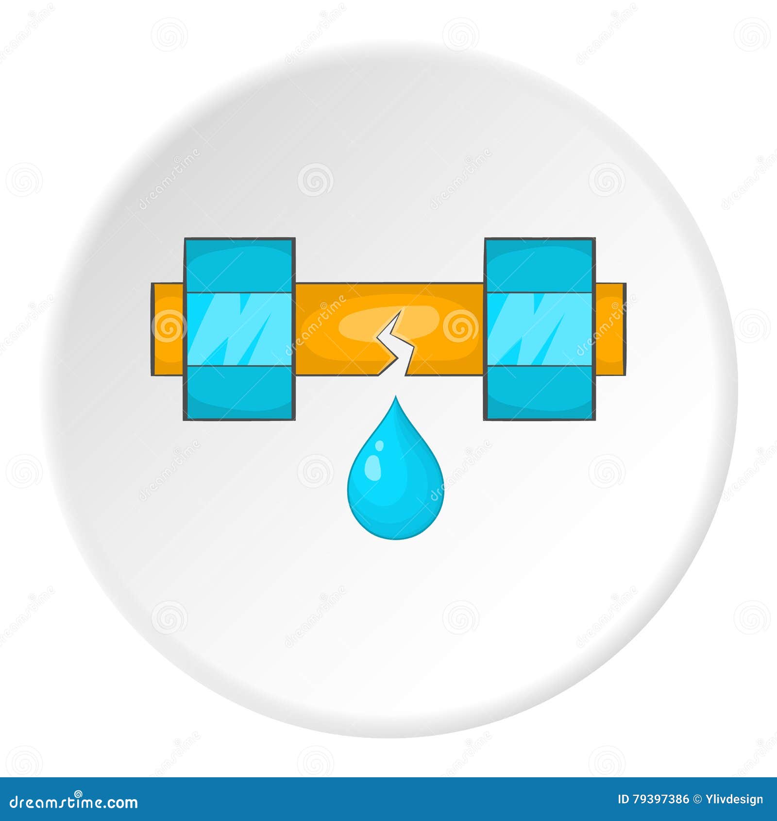 Dripping Water Pipe Icon, Cartoon Style Stock Vector - Illustration of ...
