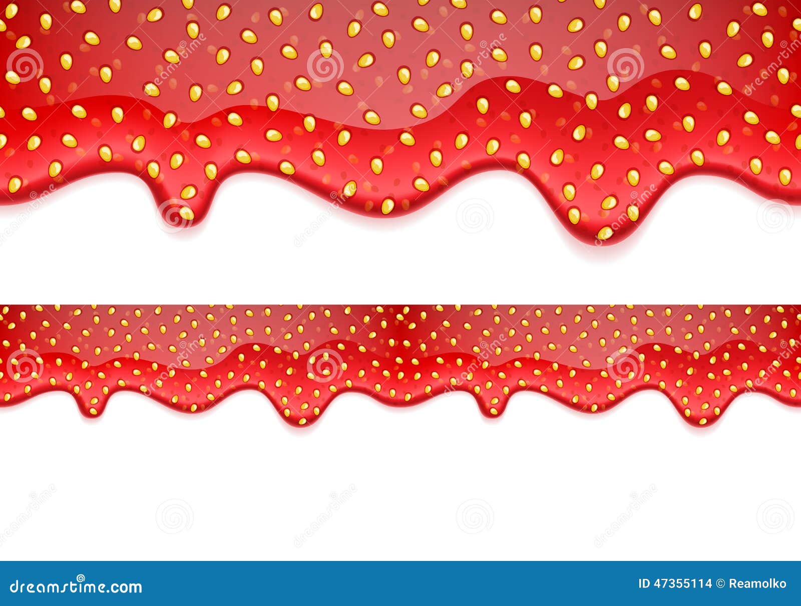 Drips Of Strawberry Jam. Sweet Background. Vector Illustration ...