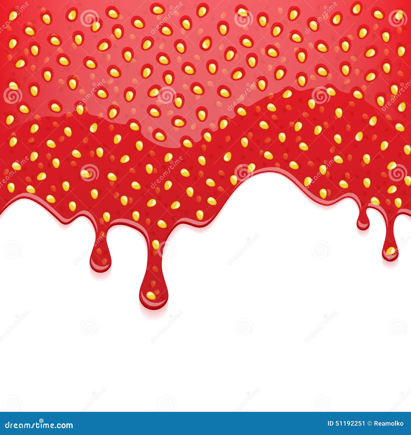 Drips Of Strawberry Jam. Horizontal Border. Vector Illustration ...