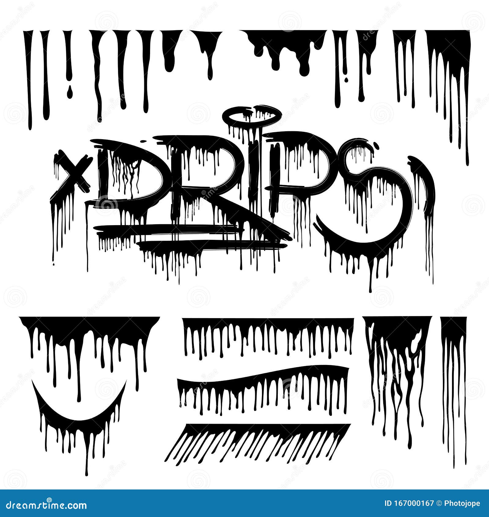 Drips Vector Design Pack. Dripping Lettering Set Stock Vector ...
