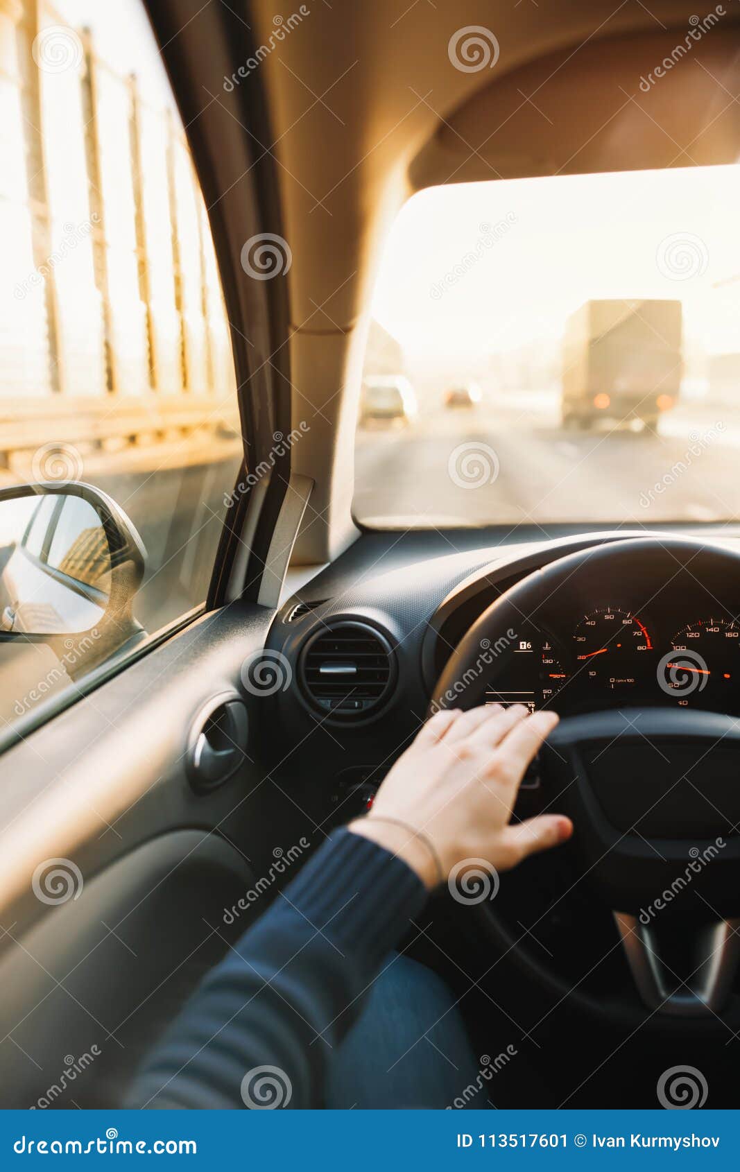 Drive a Car. Inside Interior View Stock Image - Image of hand, travel ...