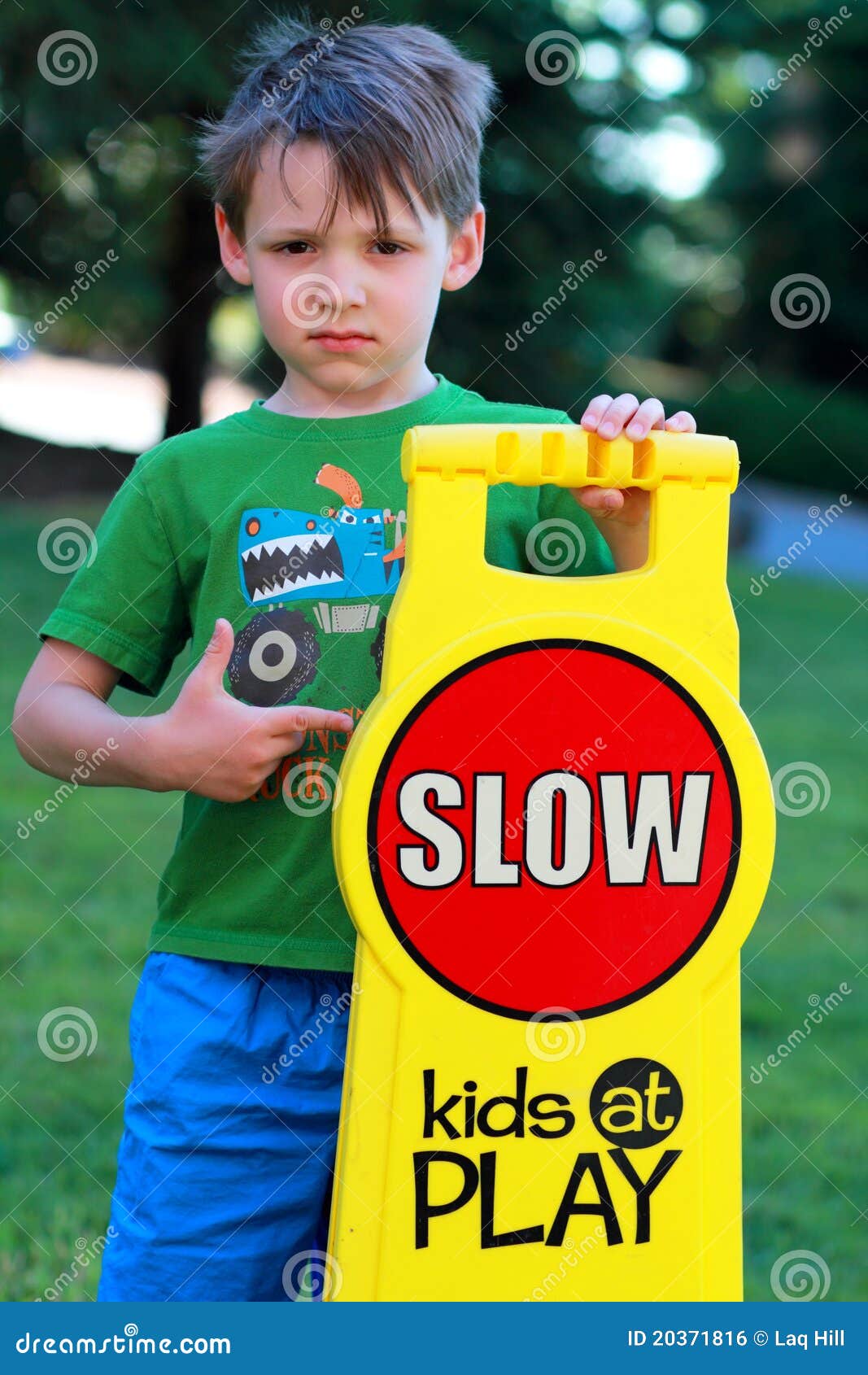 Drive Careful Sign with Small Boy. Stock Photo - Image of danger ...