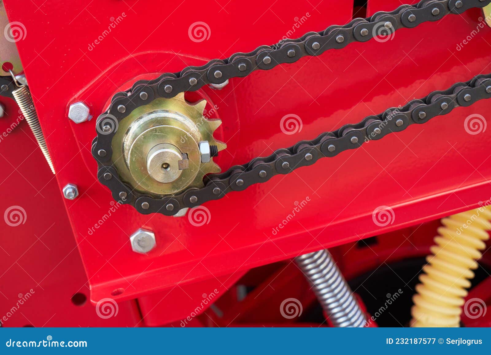 Drive Chains and Sprockets. Chain Drive Stock Image - Image of ...