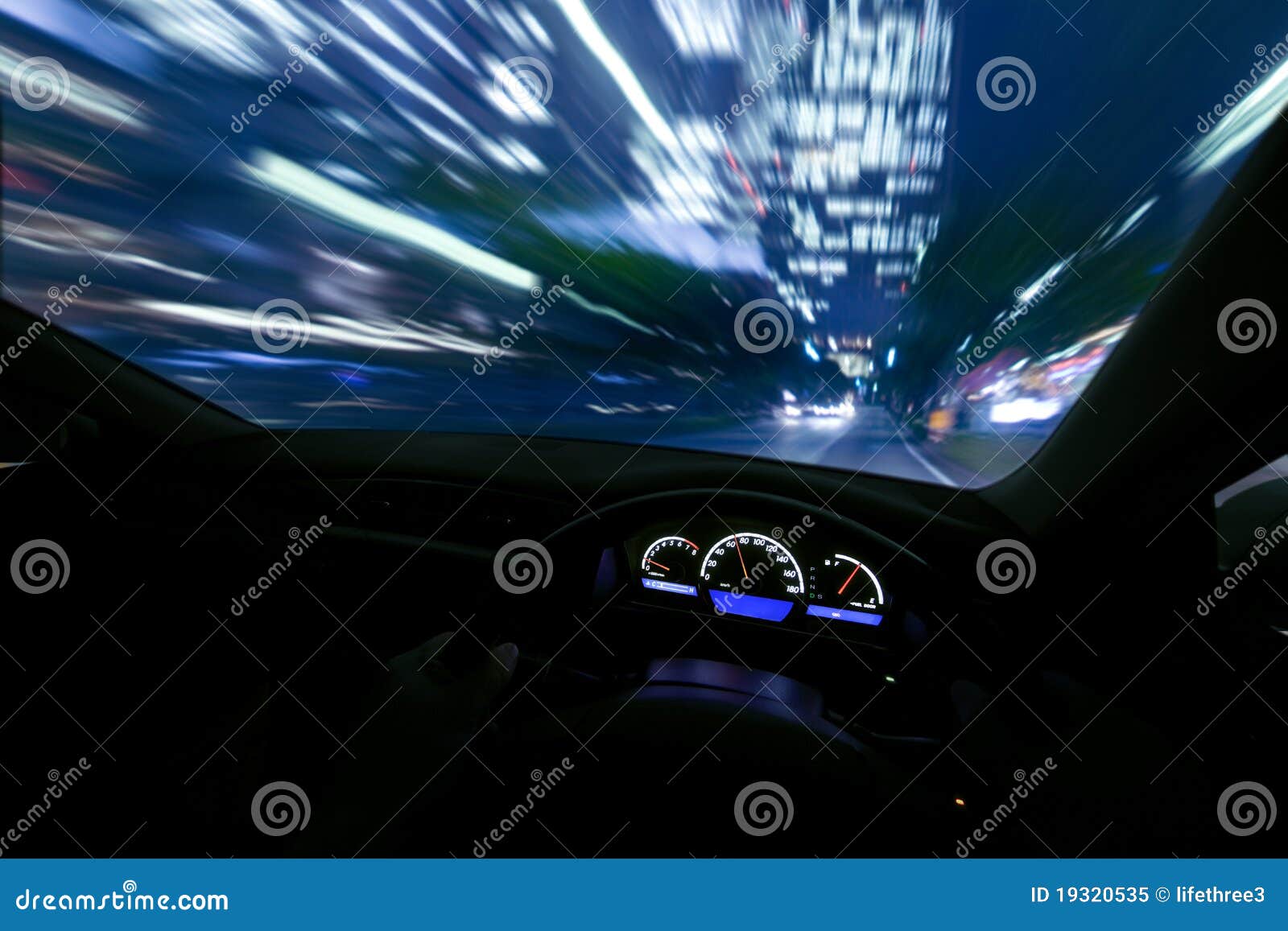 Drive fast at night stock image. Image of kilometer, motion - 19320535
