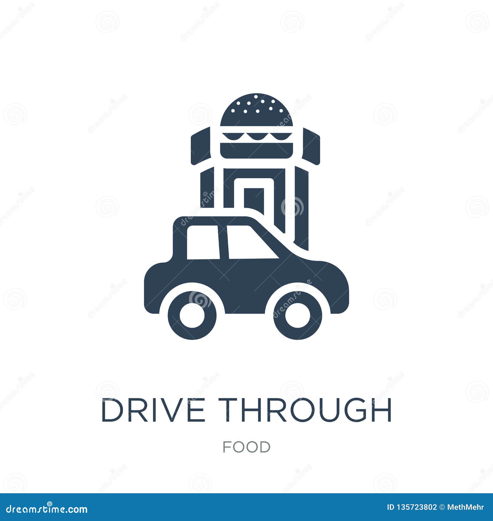 Drive through Icon in Trendy Design Style. Drive through Icon Isolated ...