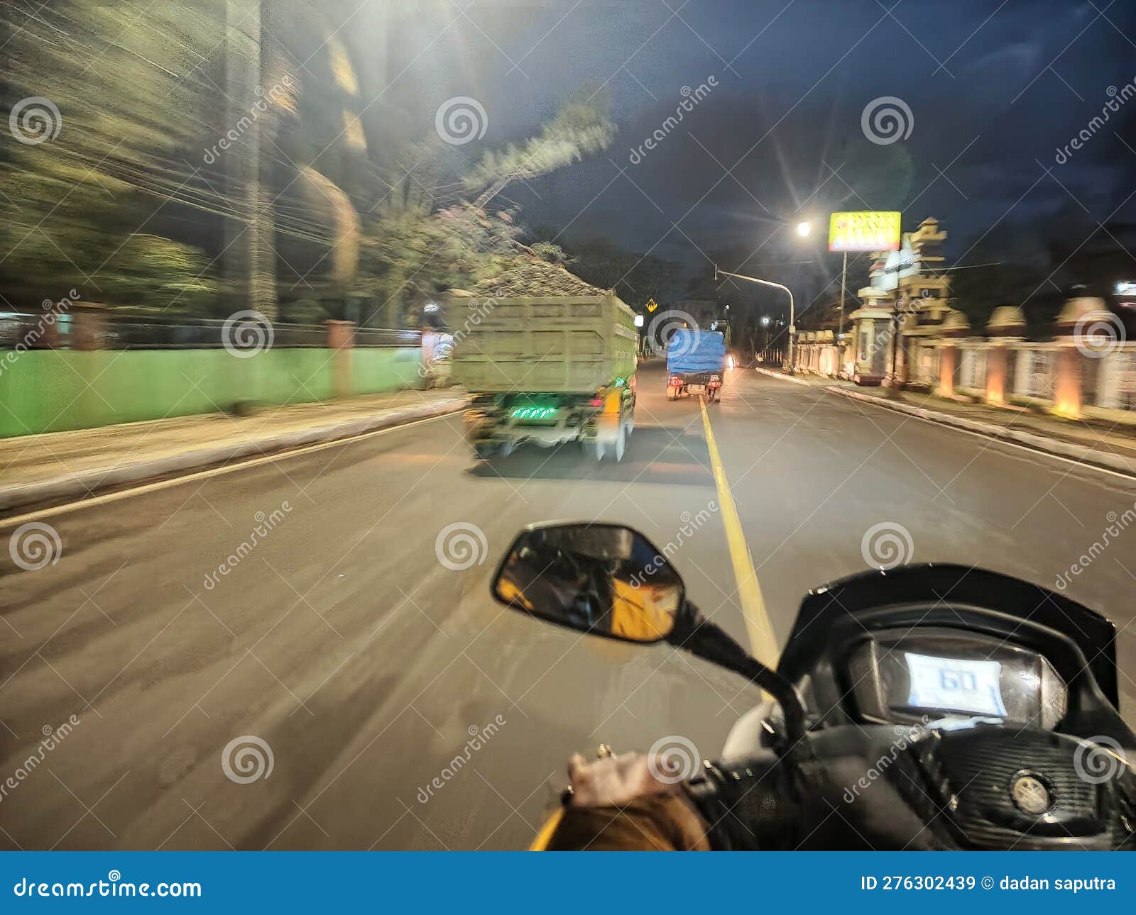 Drive a Matic Motorbike at Night at High Speed Stock Image - Image of ...