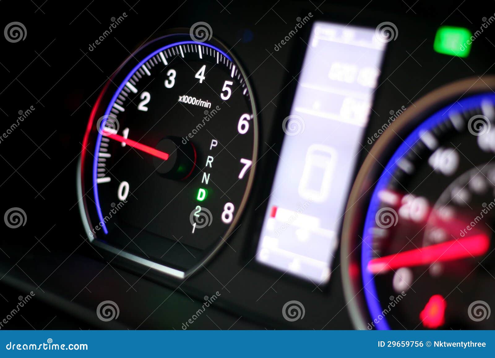 Drive mode dashboard stock photo. Image of green, tachometers - 29659756
