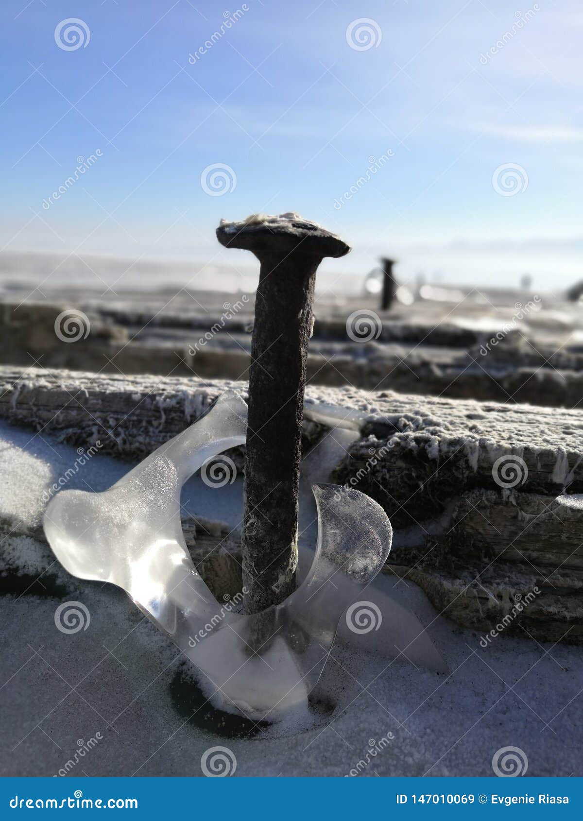 Drive a Nail into the Stump in the Ice Stock Image - Image of cumulus ...