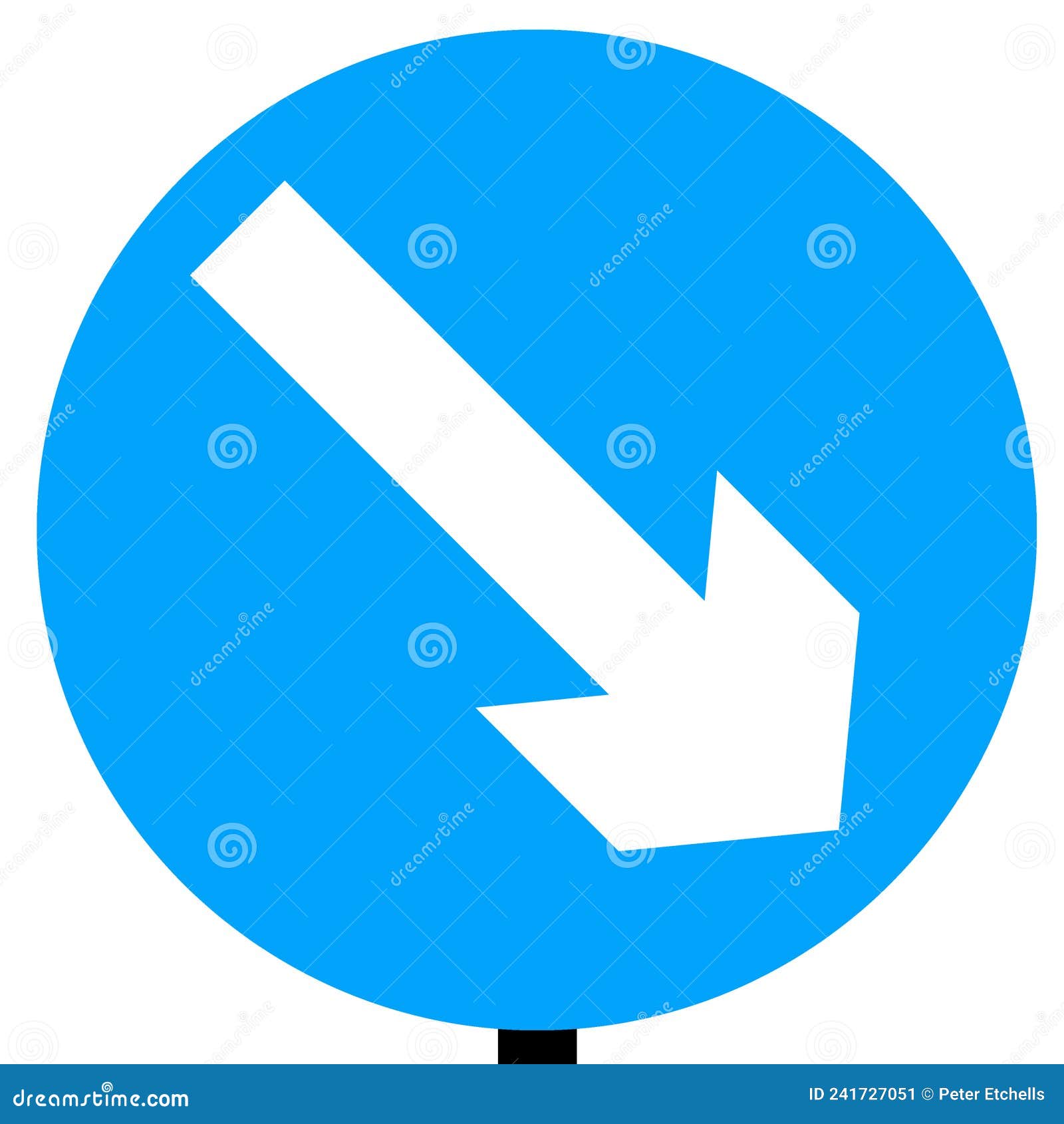 Keep right traffic sign stock illustration. Illustration of control ...