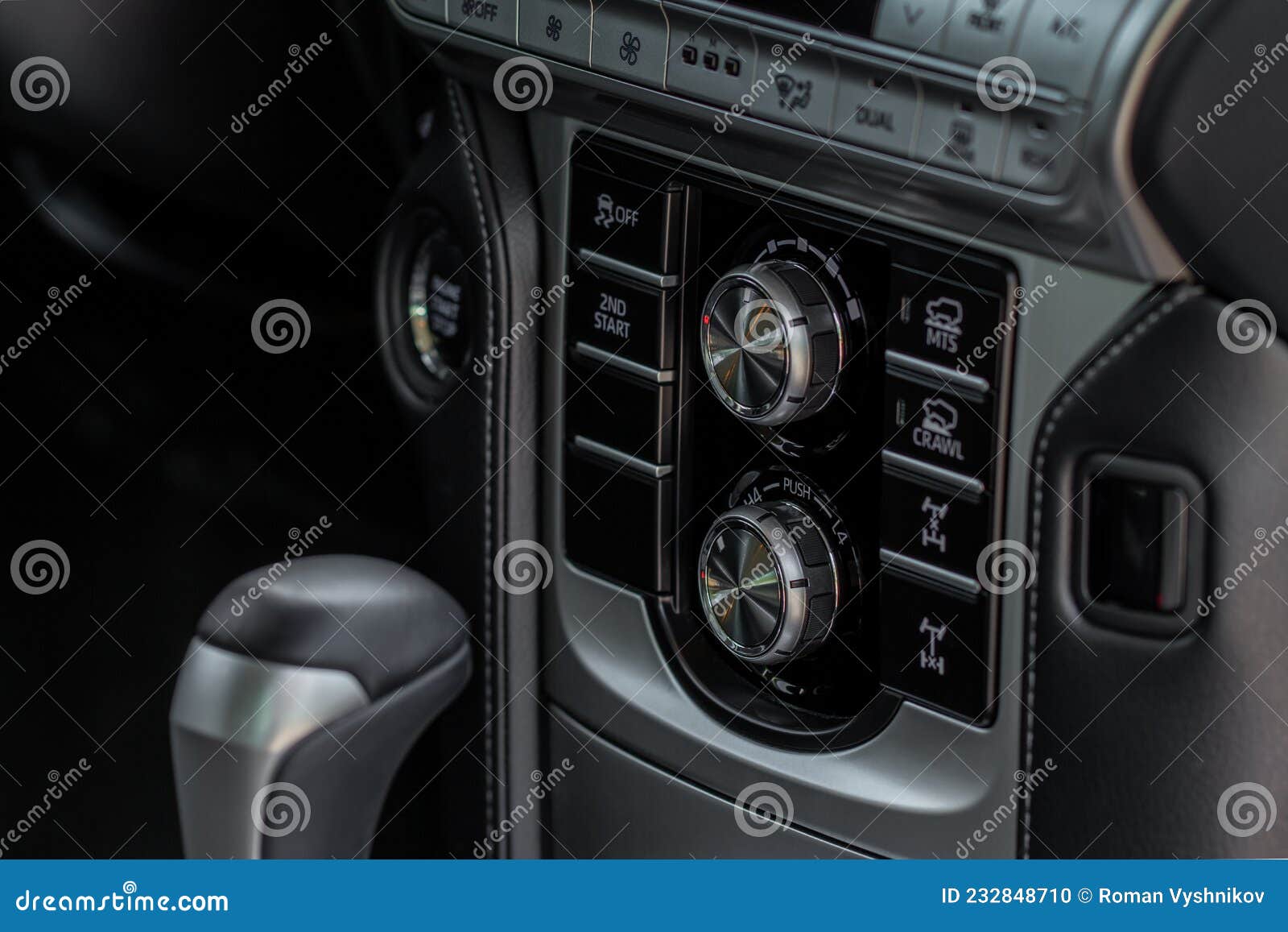 Drive Selector Button. Automatic Gear Lever and Gear Shift Stock Photo ...