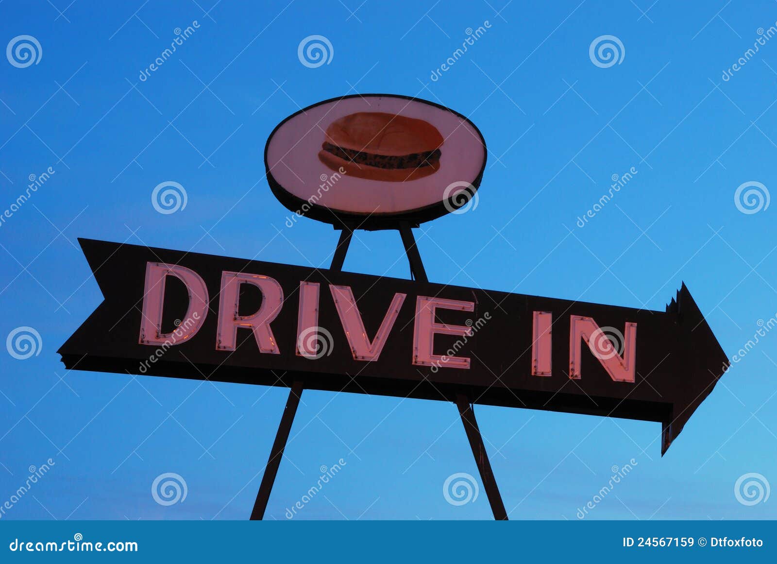 Drive in Sign stock image. Image of signage, sign, electric - 24567159