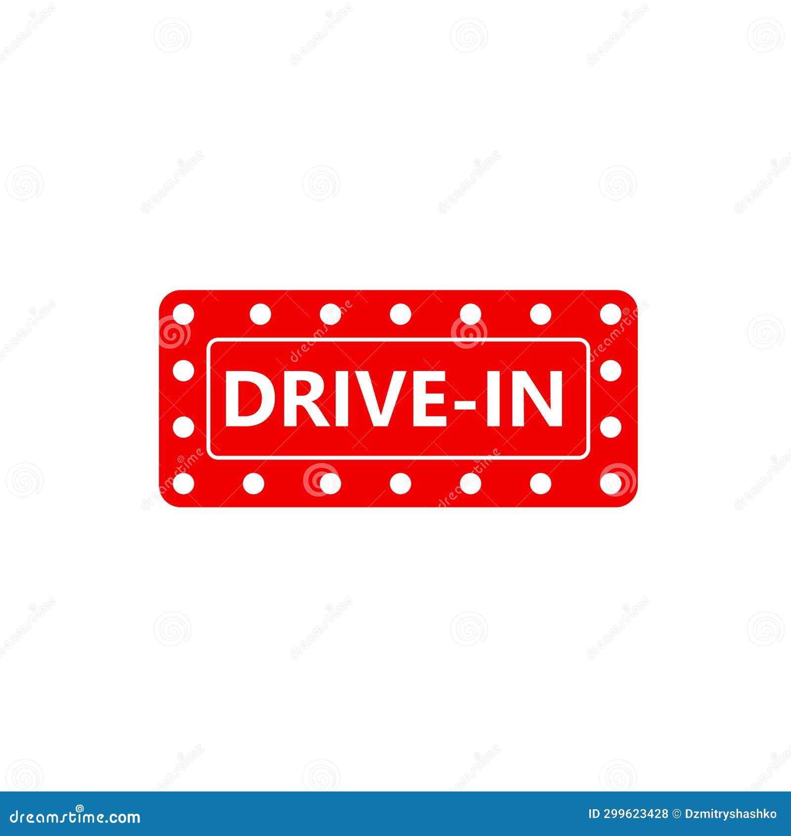 Drive-in simple icon. stock vector. Illustration of retro - 299623428