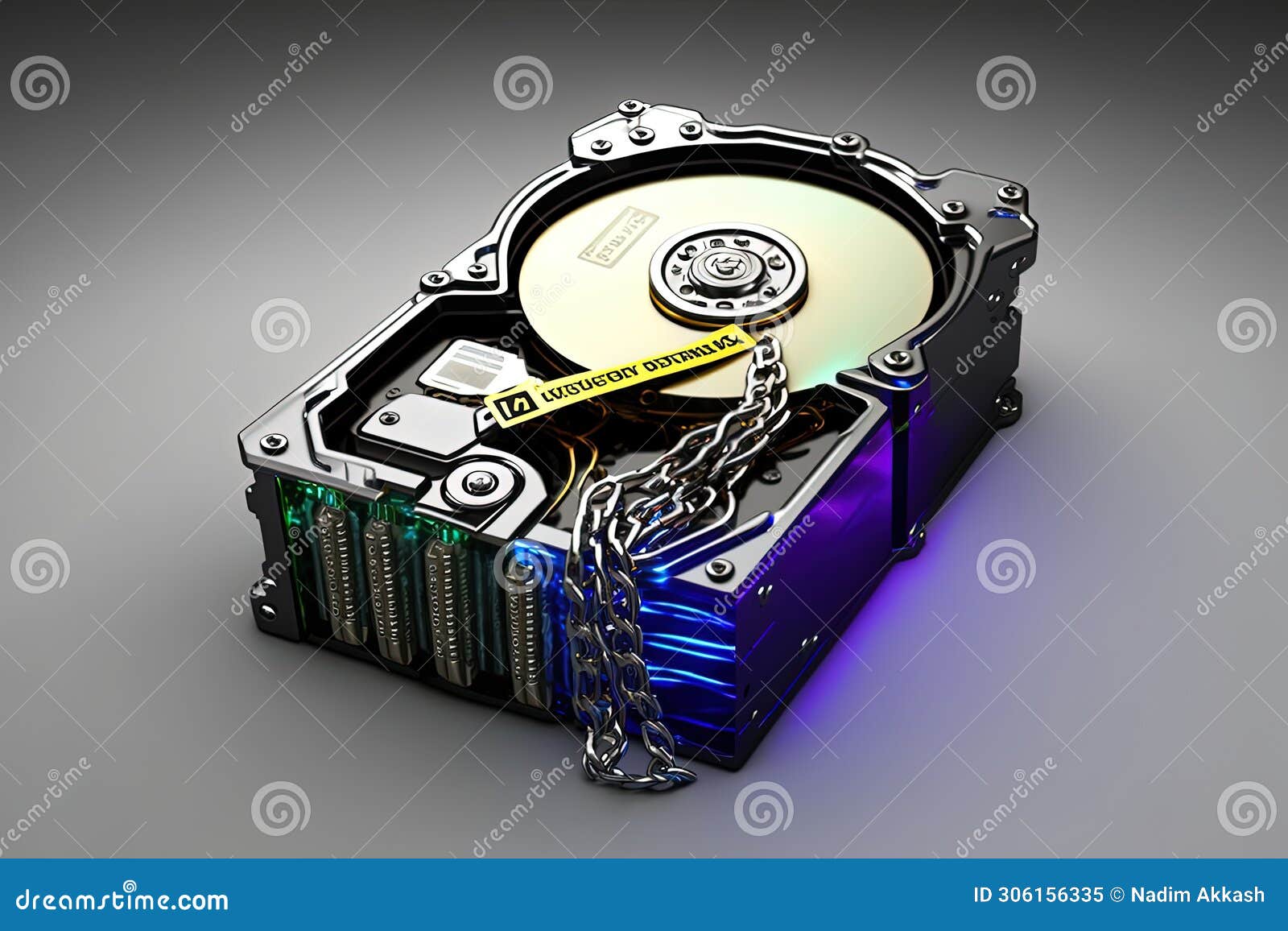 Drive Sk Hard Lock Chain Hdd Protected Stock Illustration ...