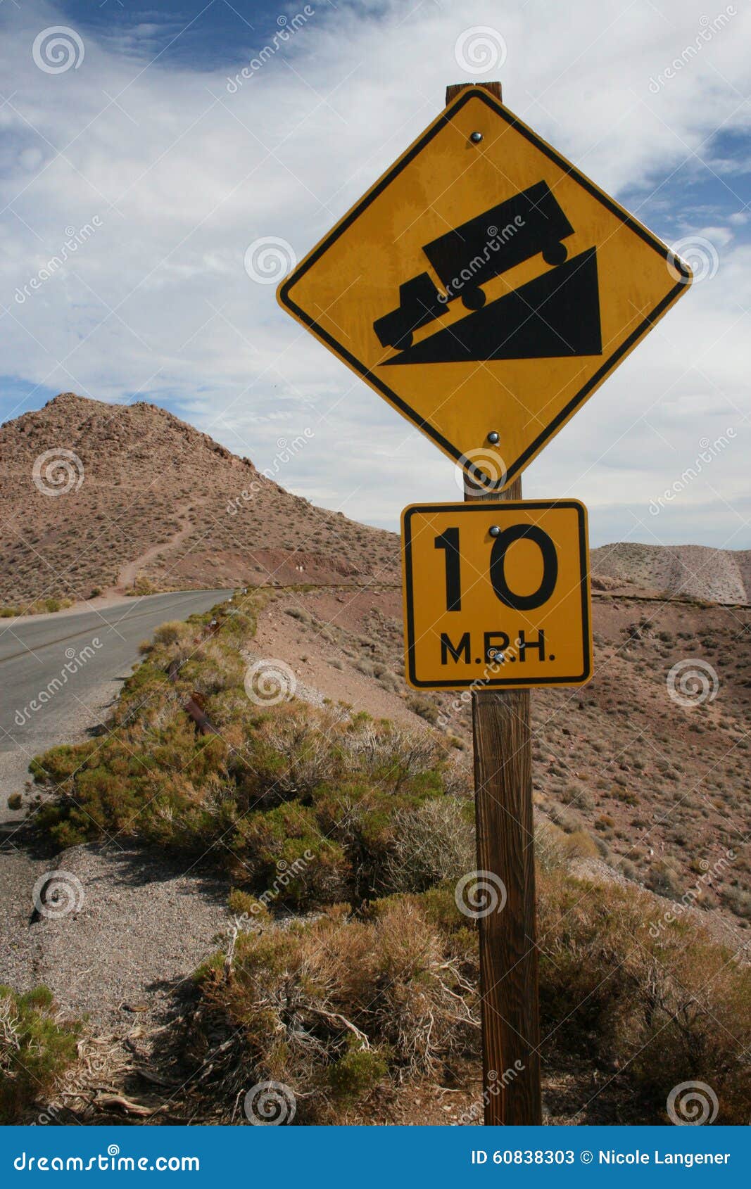 Drive slow sign stock image. Image of road, landscape - 60838303