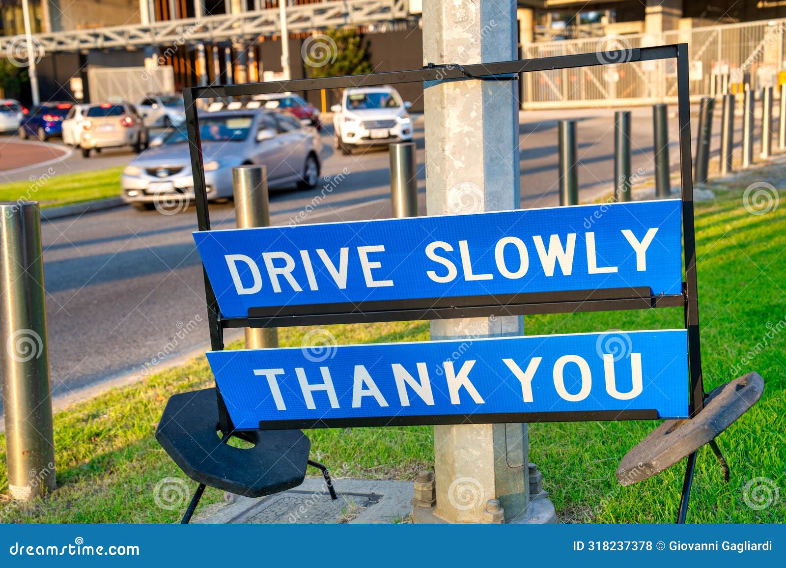 Drive Slowly Road Sign in Australia Stock Photo - Image of tourism ...